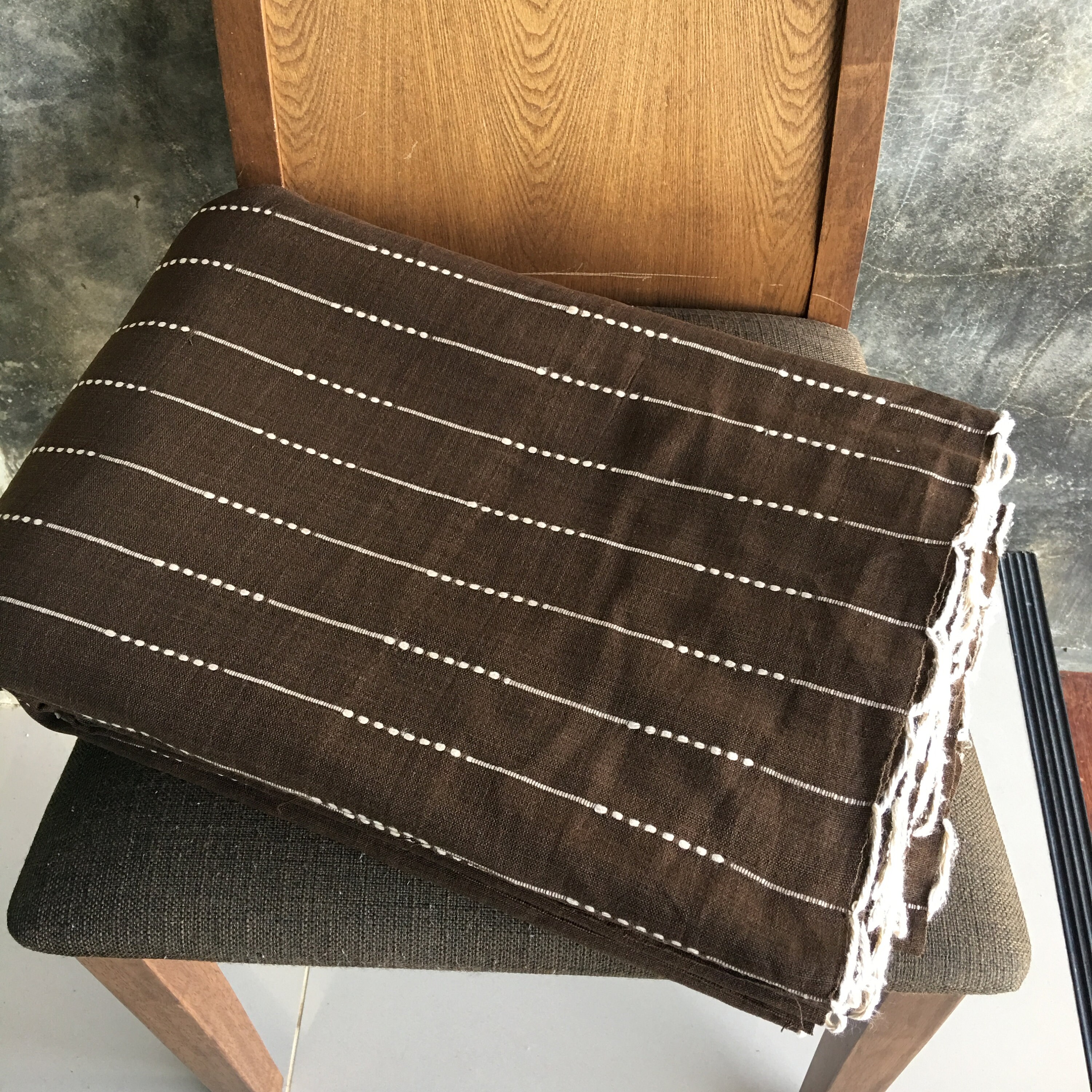 The Chomtong handwoven native cotton fabric Brown and white | Etsy