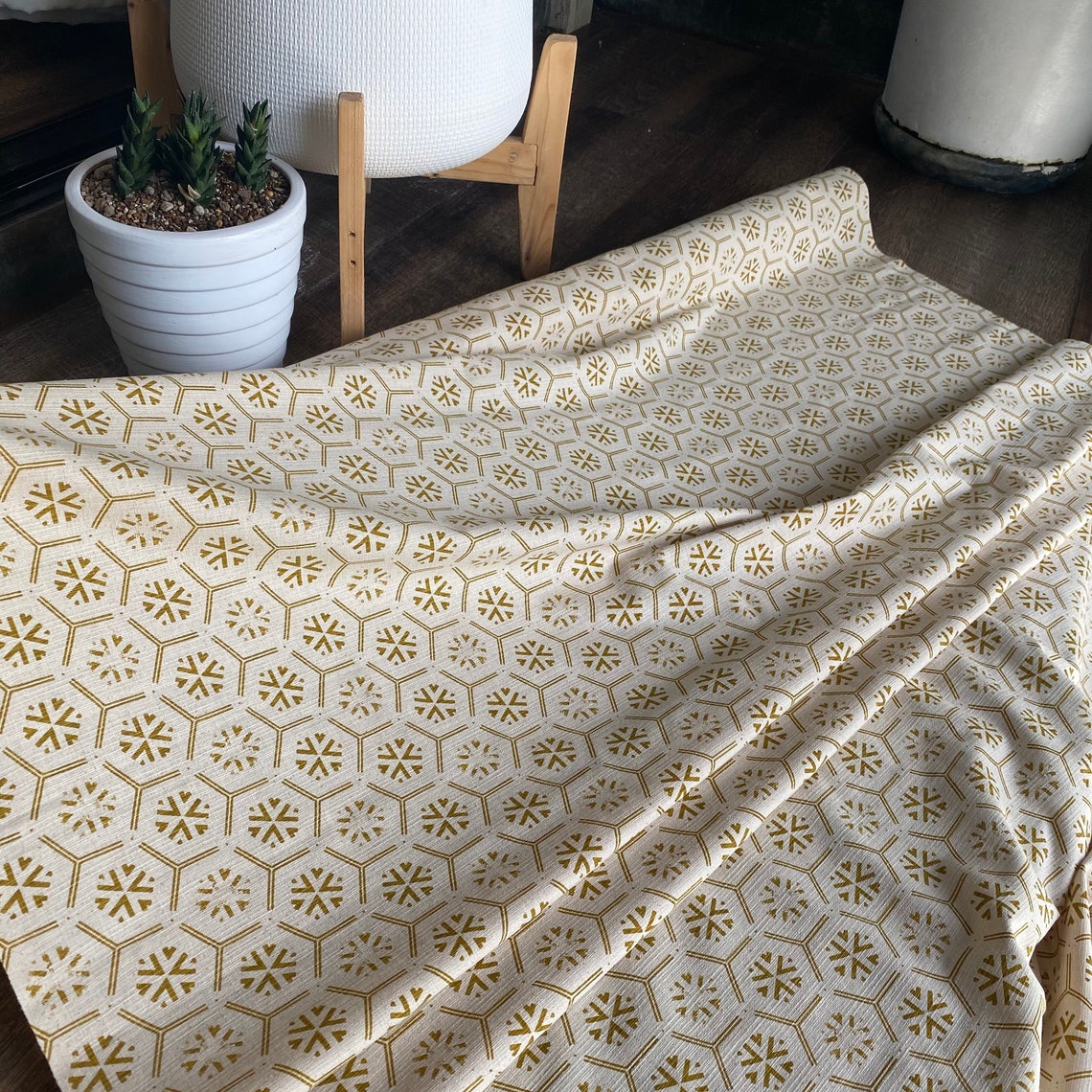 The Chiang Mai native cotton fabric natural cotton Mustard | Etsy