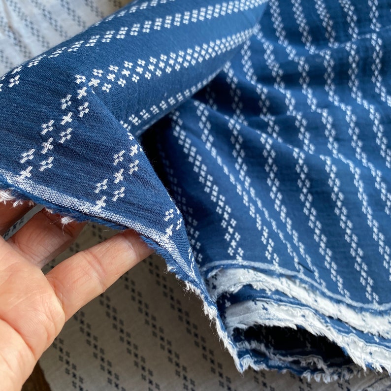 The Chiangmai Native Cotton Fabric Natural Cotton Blue and - Etsy