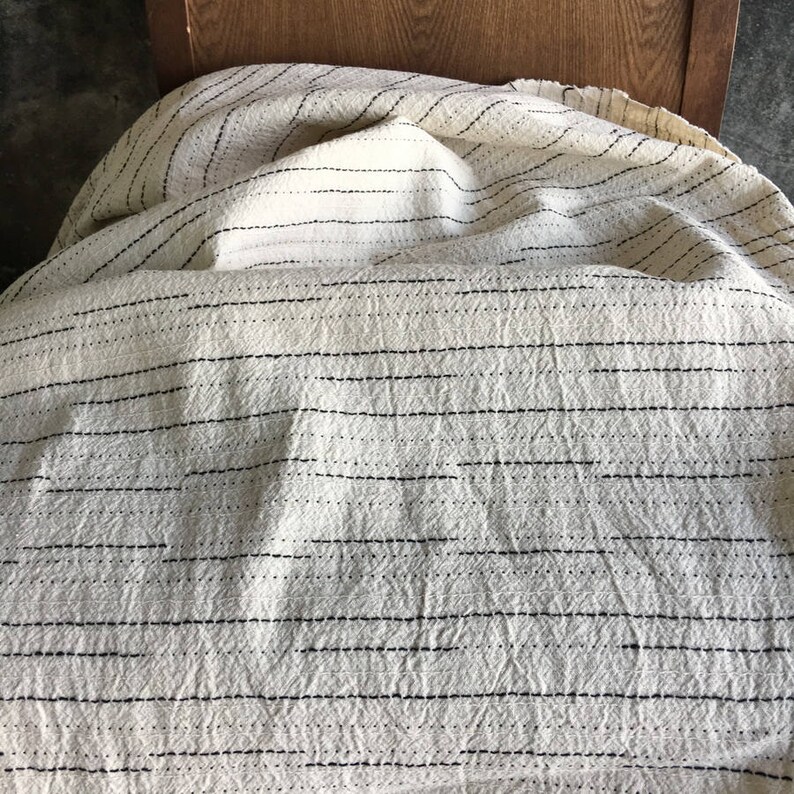 The Chiangmai Native Cotton Fabric Natural Cotton and Black - Etsy