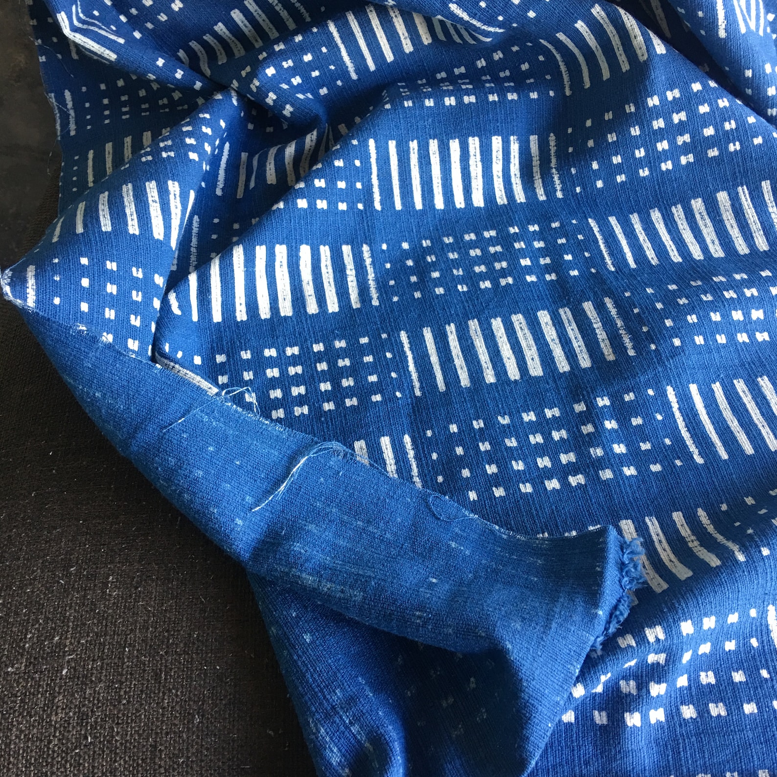 Chiangmai native cotton fabric natural cotton Blue and white | Etsy