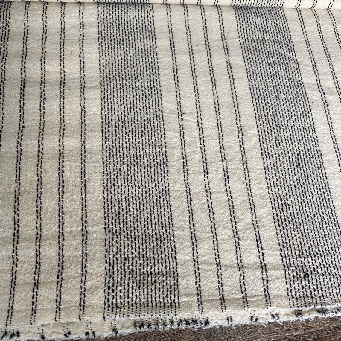 The Chiangmai Native Cotton Fabric Natural Cotton and Black - Etsy