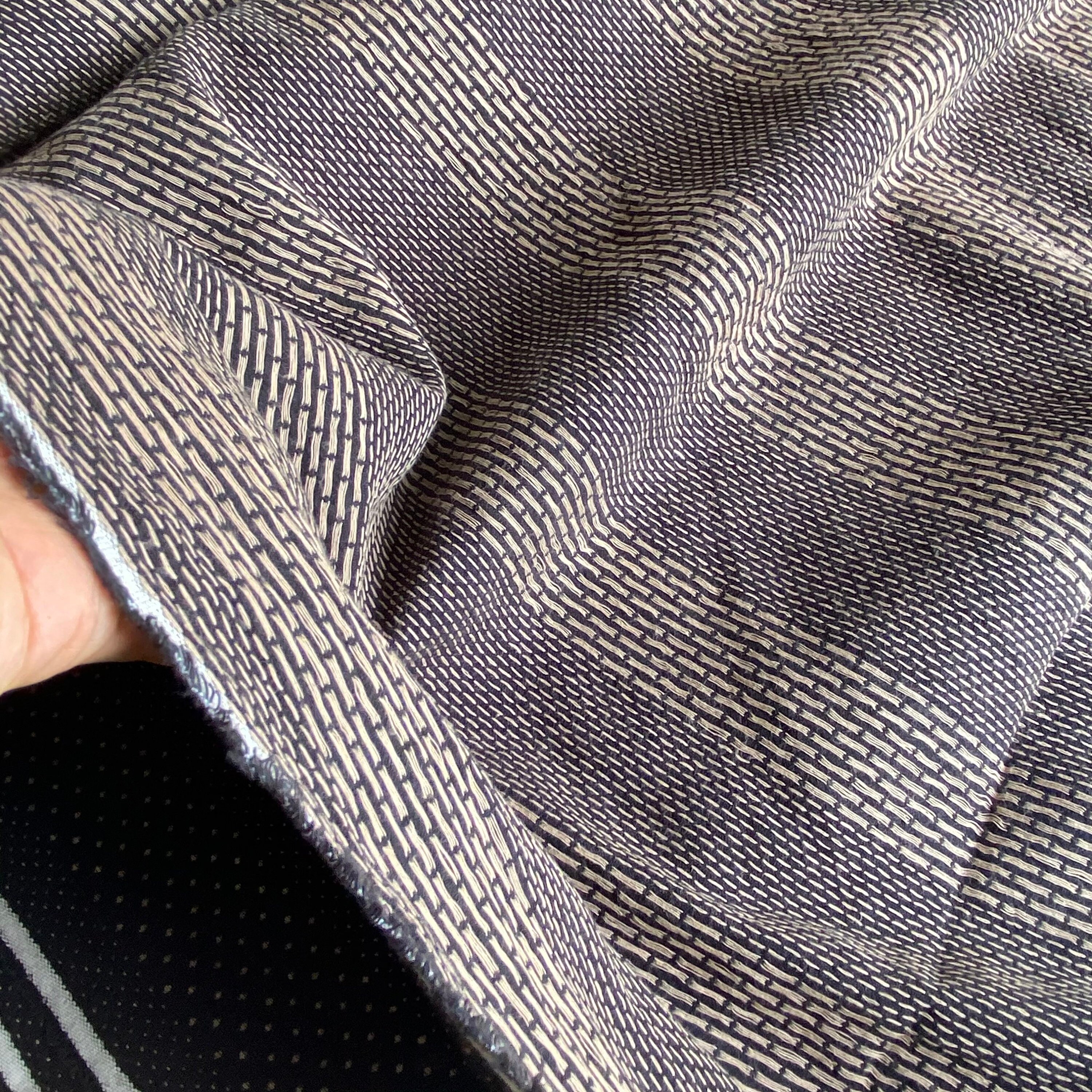 The Chiangmai Native Cotton Fabric Natural Cotton Black and | Etsy