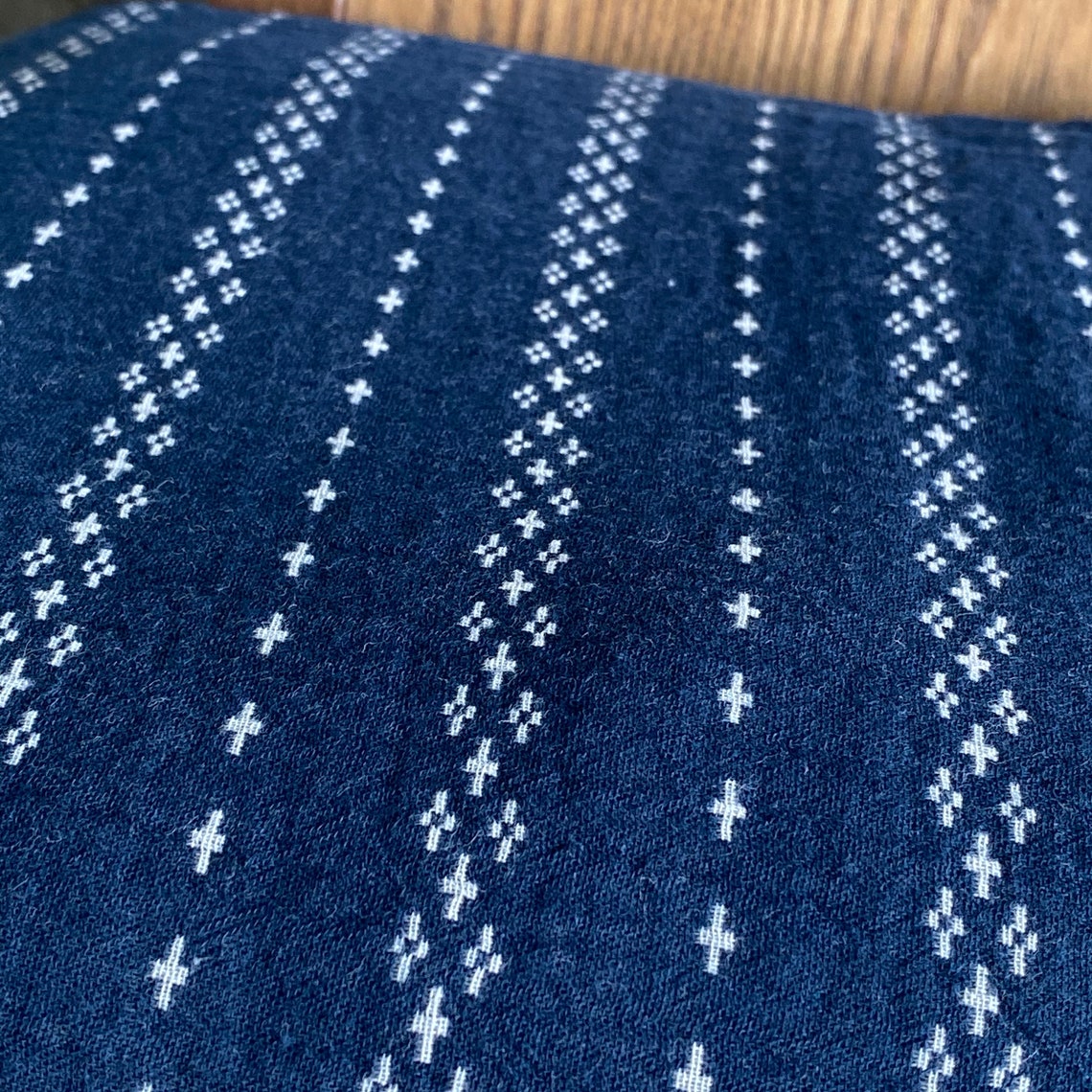 Chiangmai Native Cotton Fabric, Blue and White Pattern, Woven Cotton ...