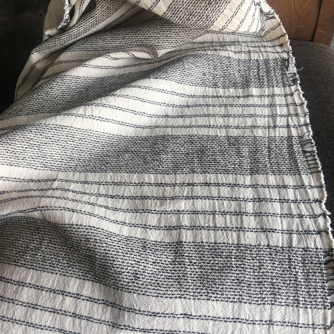 The Chiangmai Native Cotton Fabric, Natural Cotton and Black , Soft ...