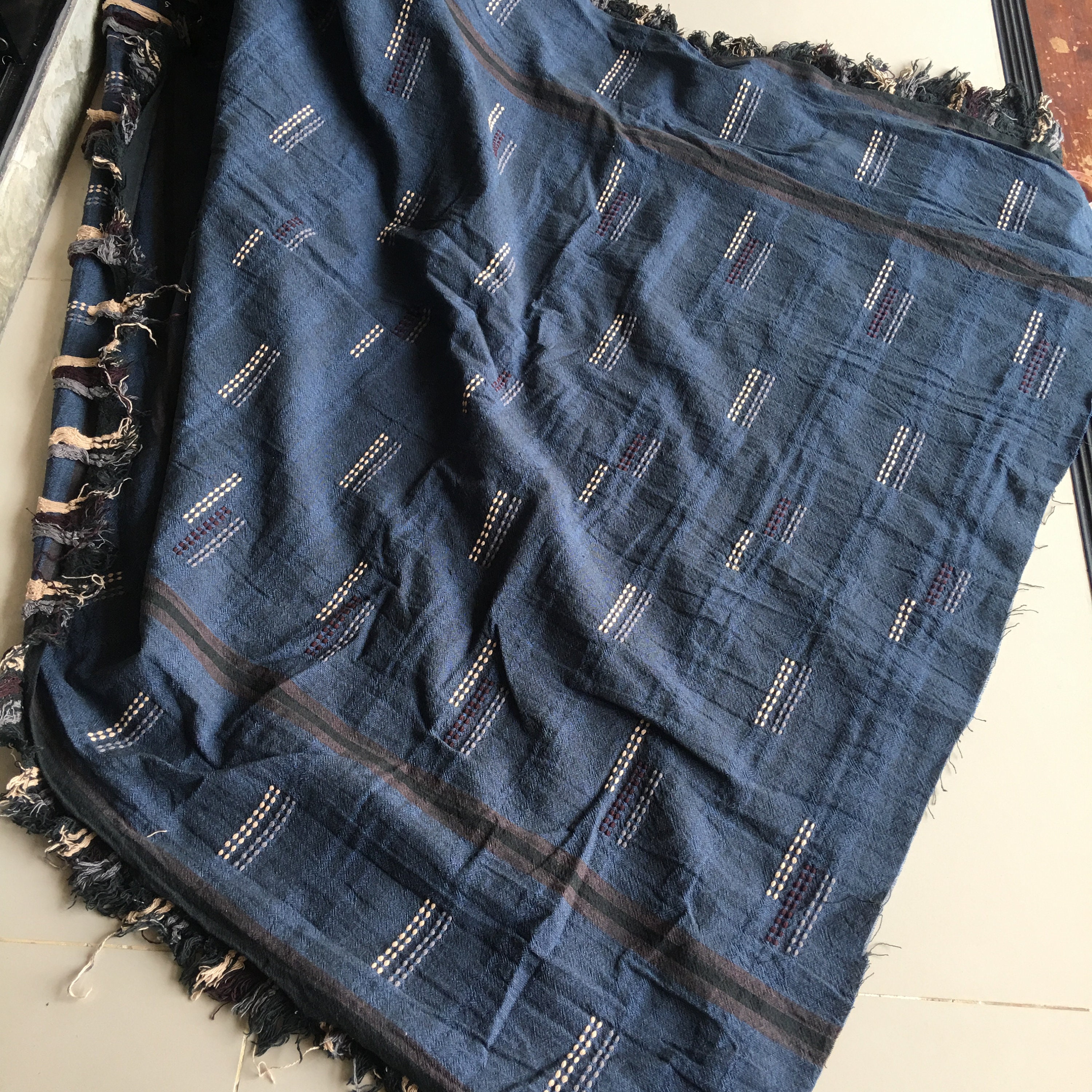 The Chiangmai native cotton fabric Deep Blue natural cotton | Etsy