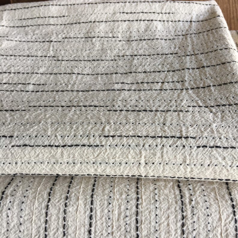 The Chiangmai Native Cotton Fabric Natural Cotton and Black - Etsy