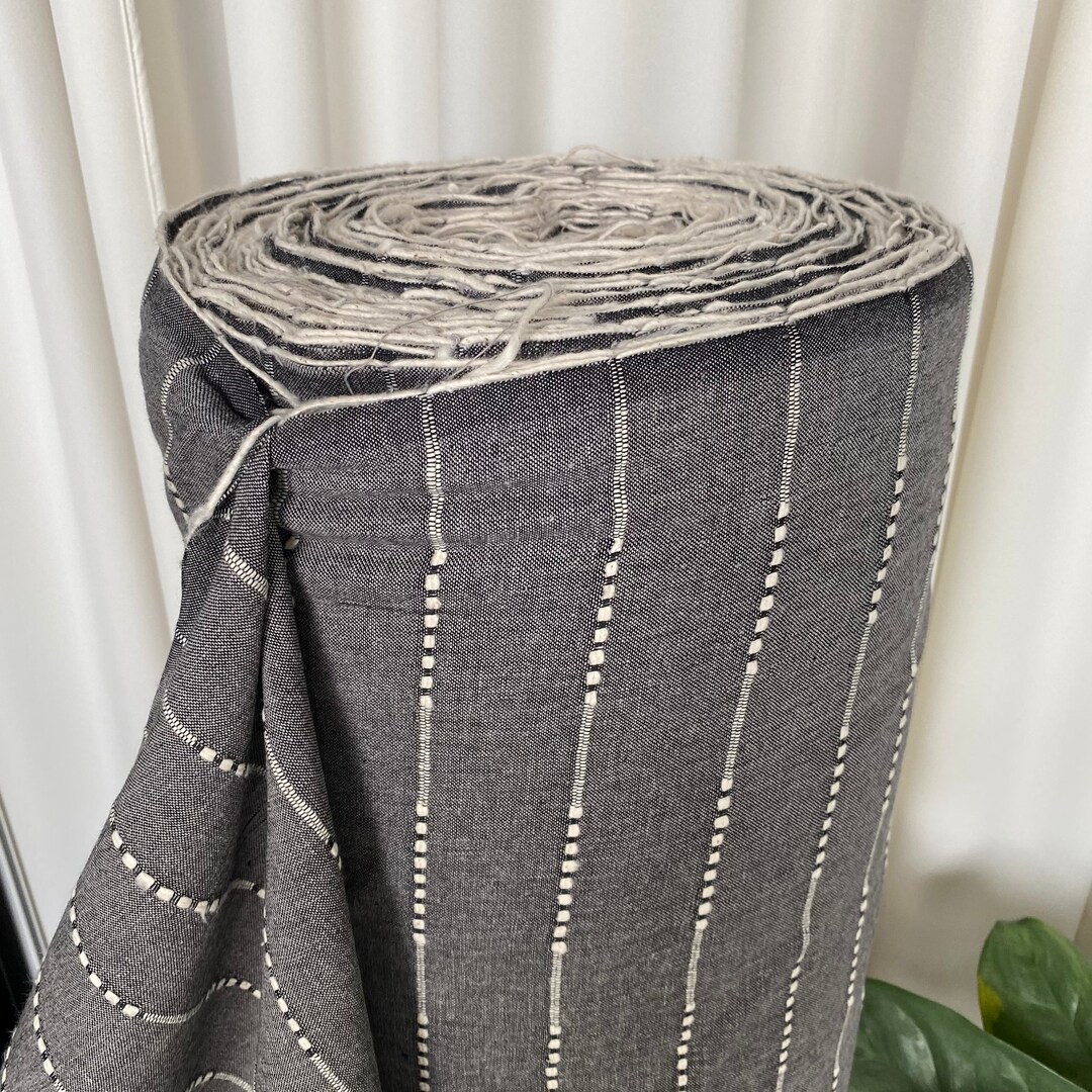 The Chom Tong Handwoven Native Cotton Fabric,grey Shade Natural and ...