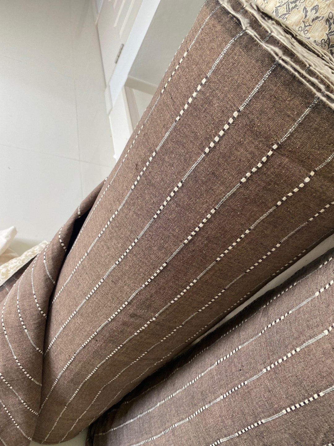 Chocolate,the Chom Tong Handwoven Native Cotton Fabric ,brown Shade ...