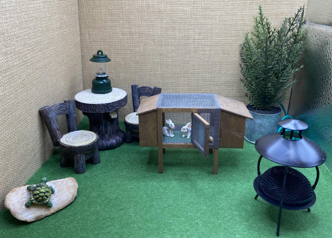Miniature Rabbit Hutch and Backyard Items - Etsy