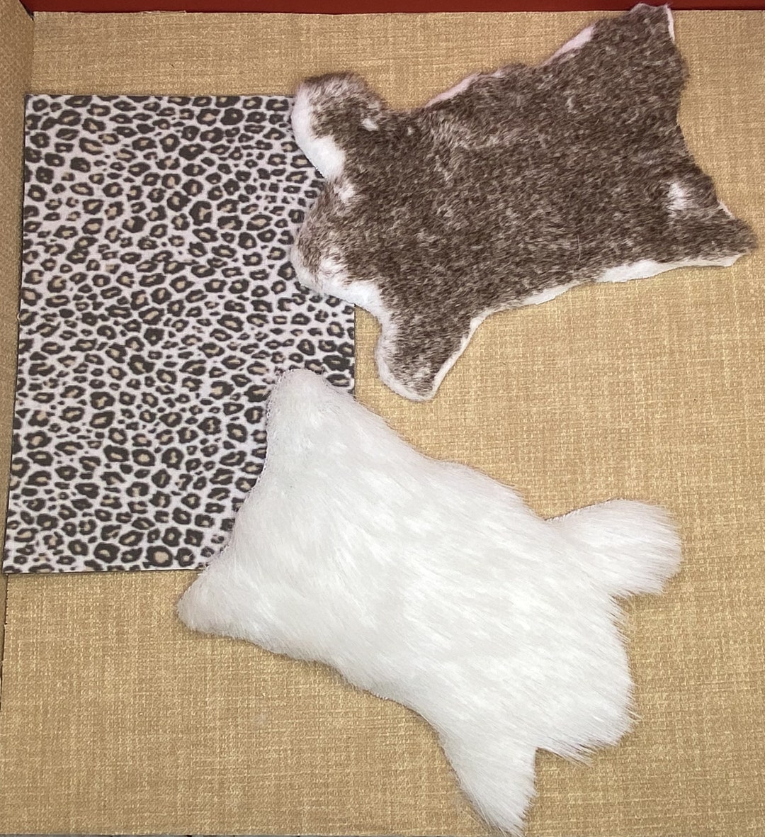 Miniature Bearskin Rugs - White and Brown PLUS Leopard Rug - Etsy