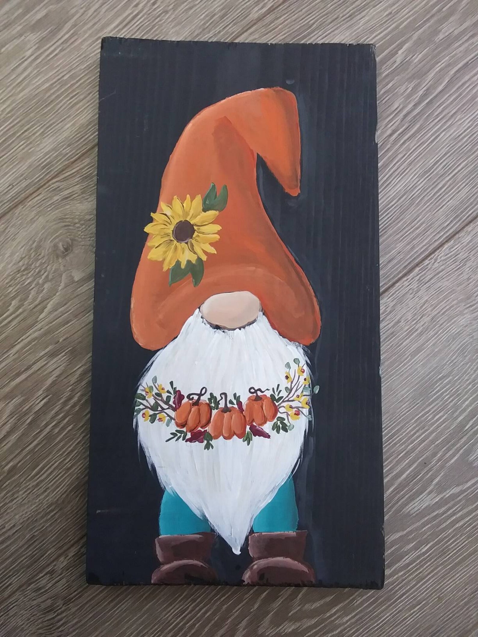 Handpainted Wooden Sign, Fall Gnome, Handpainted Gnome, Pumpkins ...