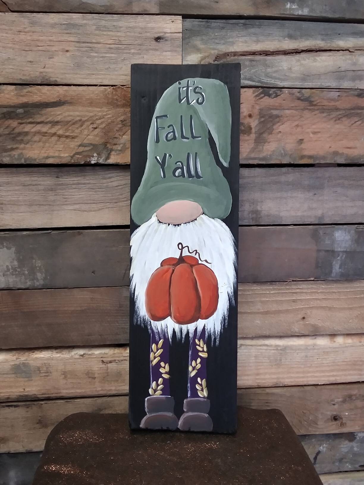 Gnome Sign, Pumpkin, Wood Sign, It's Fall Y'all, Gnomes, Fall Gnome ...