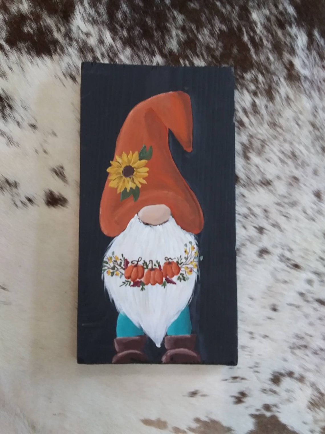 Handpainted Wooden Sign, Fall Gnome, Handpainted Gnome, Pumpkins ...