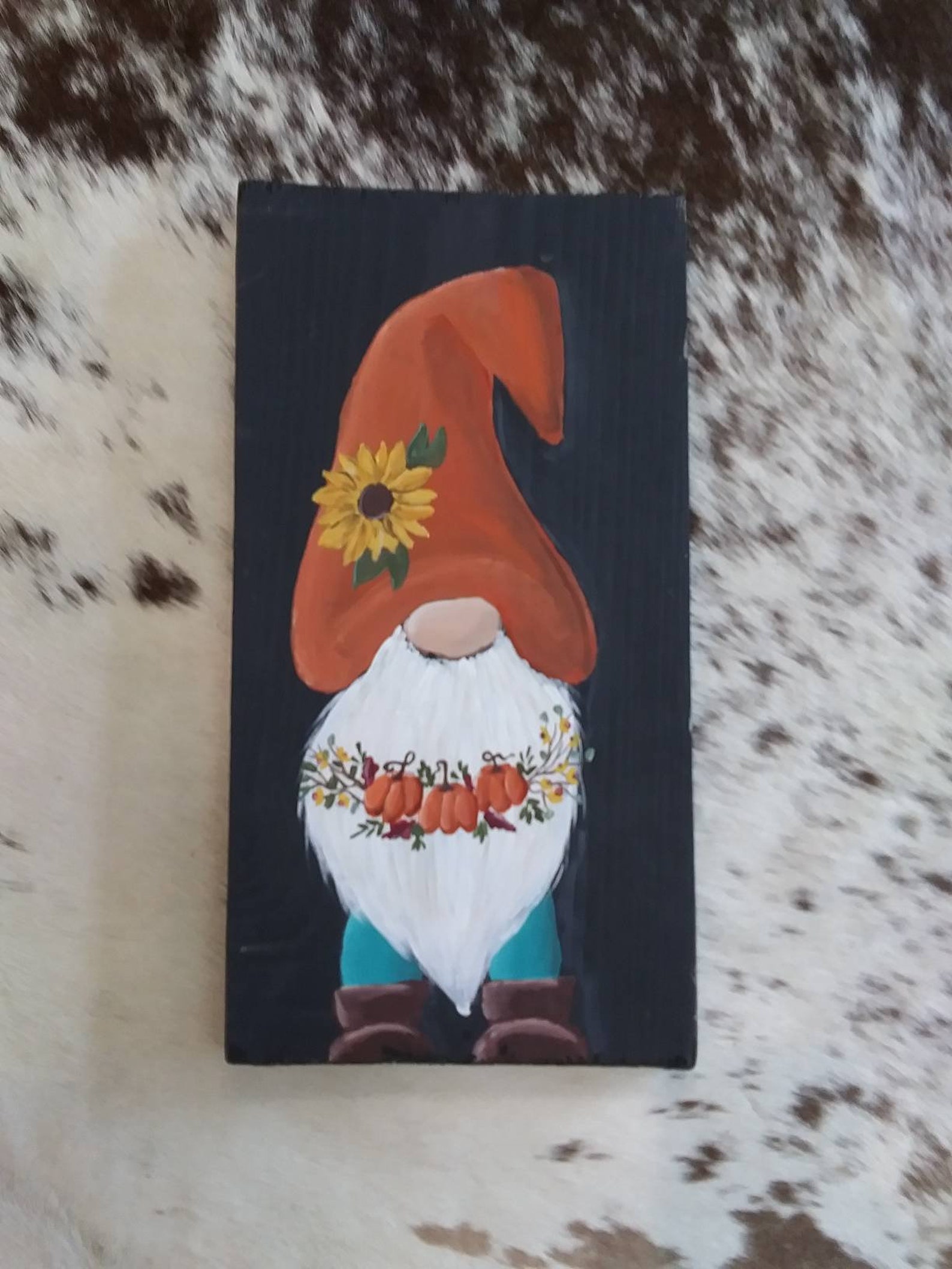 Handpainted Wooden Sign, Fall Gnome, Handpainted Gnome, Pumpkins ...