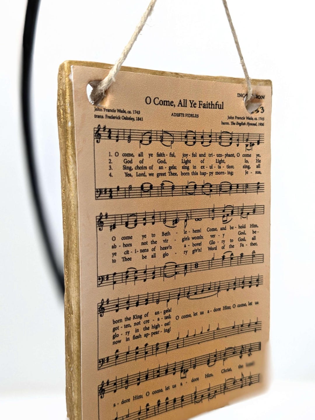 O Come All Ye Faithful Vintage Style Christmas Carol Ornament - Etsy