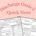 DISCHARGE OASIS E Quick Note for Home Health - Etsy
