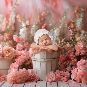 Spring Rose Newborn Photo Backdrops | Instant Download - Etsy