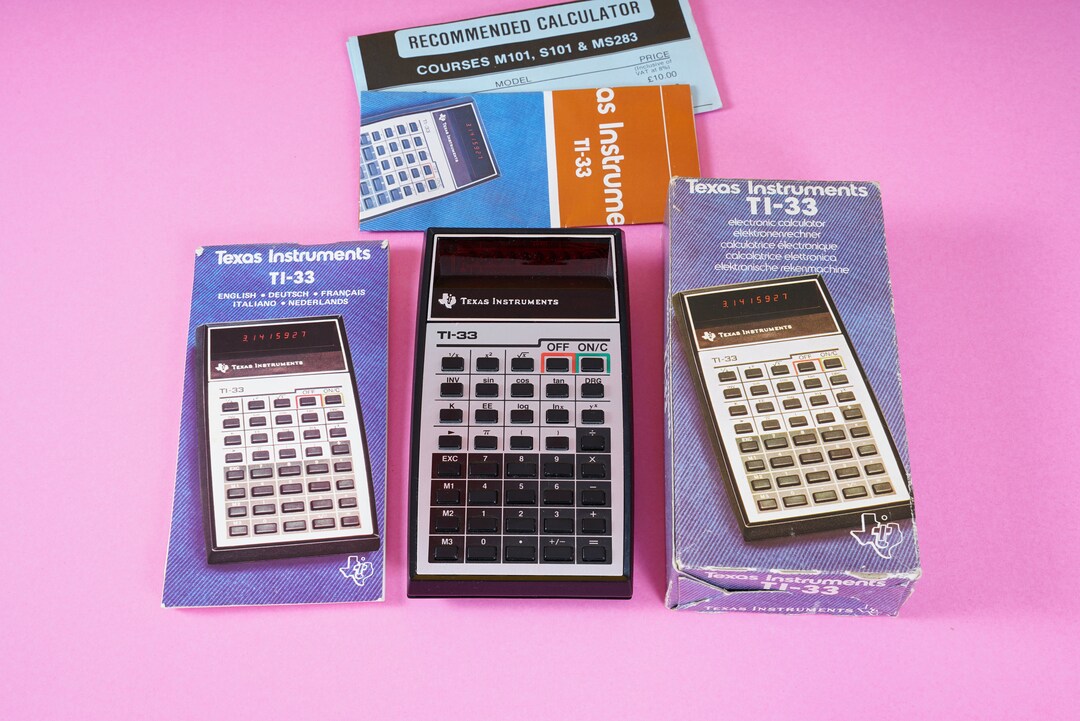 Vintage Texas Instrument TI-33 Calculator Boxed With Instructions ...