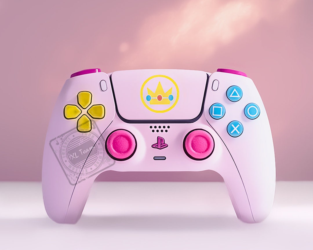 Custom Princess Peach Pastel Pink Themed Playstation 5 PS5 Dualsense ...