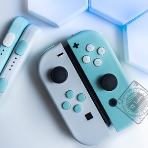 Custom White and Pastel Green Nintendo Switch Joy-con Joycon ...