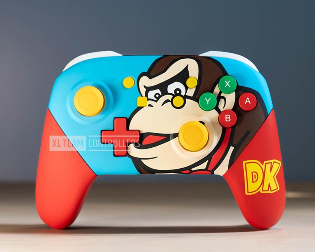 Custom Nintendo Switch Controller Donkey Kong Themed Painted Wireless ...