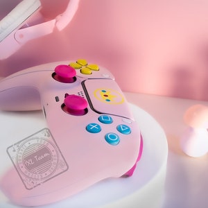 Custom Princess Peach Pastel Pink Themed Playstation 5 PS5 Dualsense ...