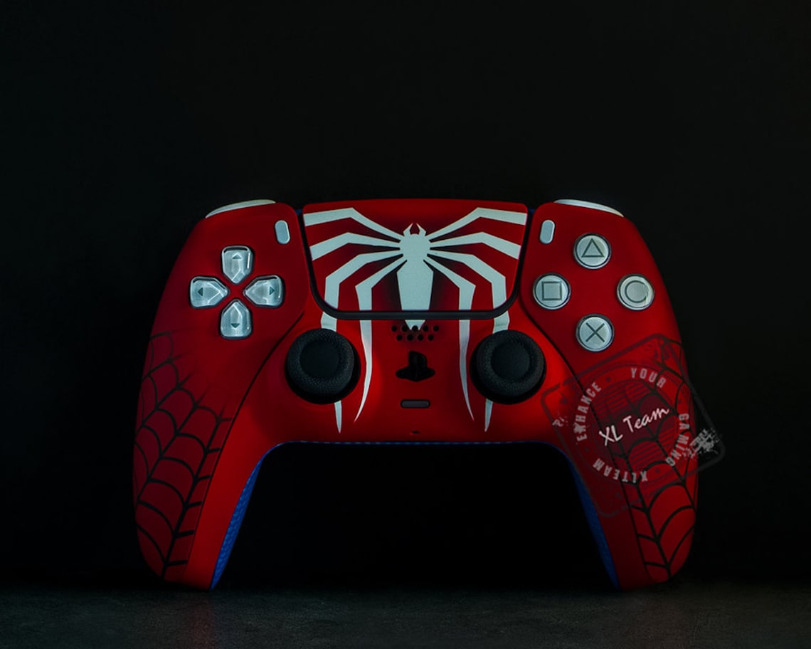 Custom Spiderman Themed Playstation 5 PS5 Dualsense Wireless Controller ...