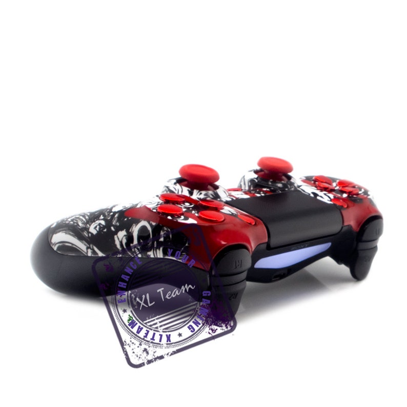 PS4 Controller Custom Design White Blood Zombie Chrome Red | Etsy