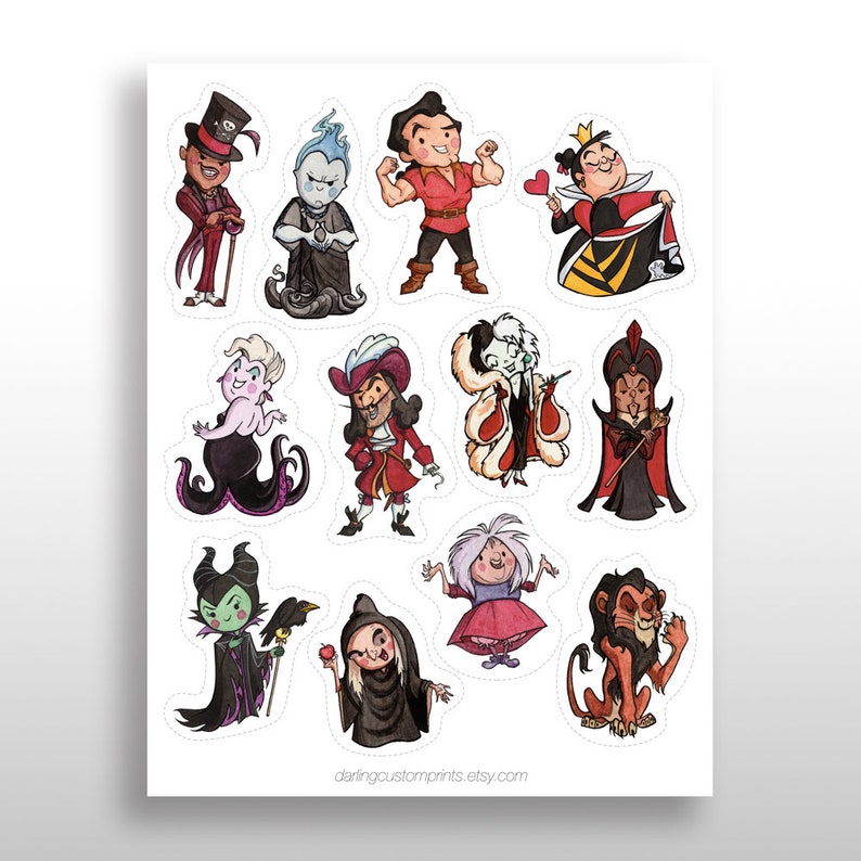 INSTANT DOWNLOAD Disney Villains Characters Cutout Cupcake - Etsy
