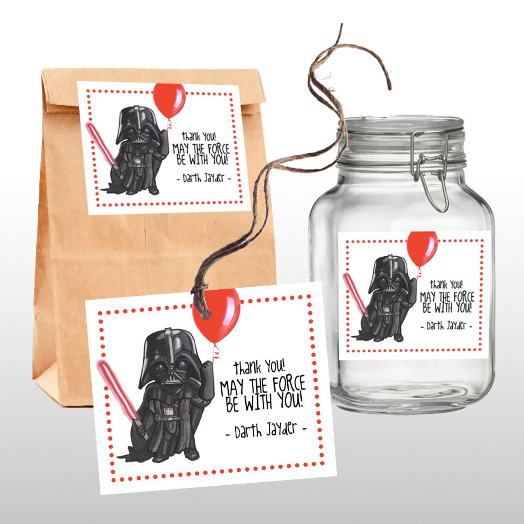 EDITABLE PRINTABLE Star Wars Darth Vader Favor Tags, Thank You Tags ...