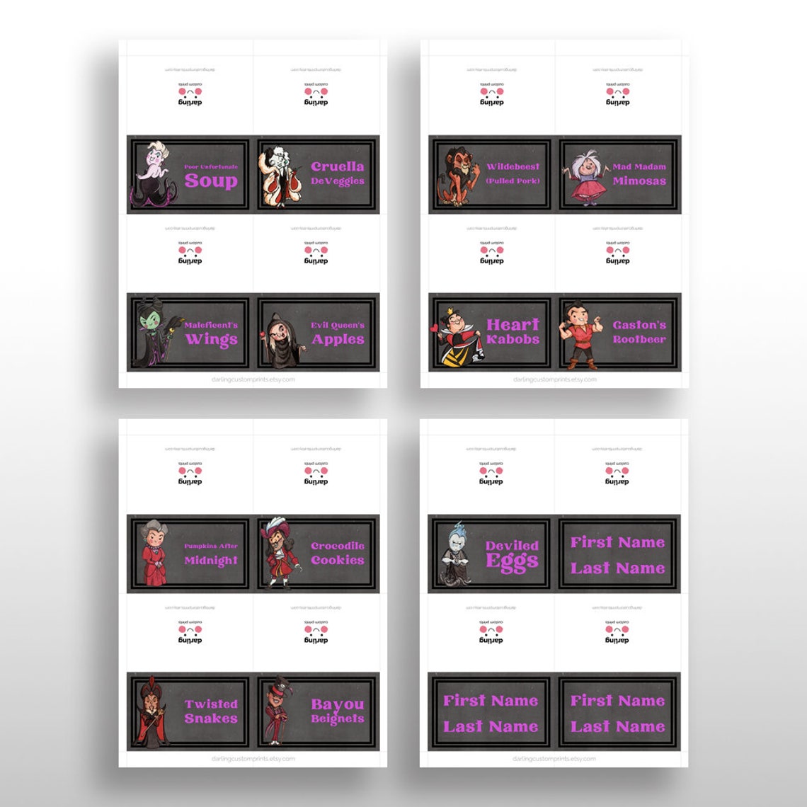 EDITABLE PRINTABLE Disney Villains Halloween Birthday Party - Etsy