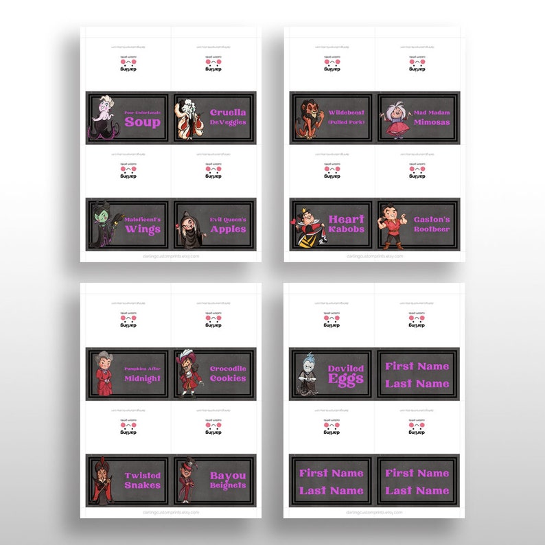EDITABLE PRINTABLE Disney Villains Halloween Birthday Party - Etsy