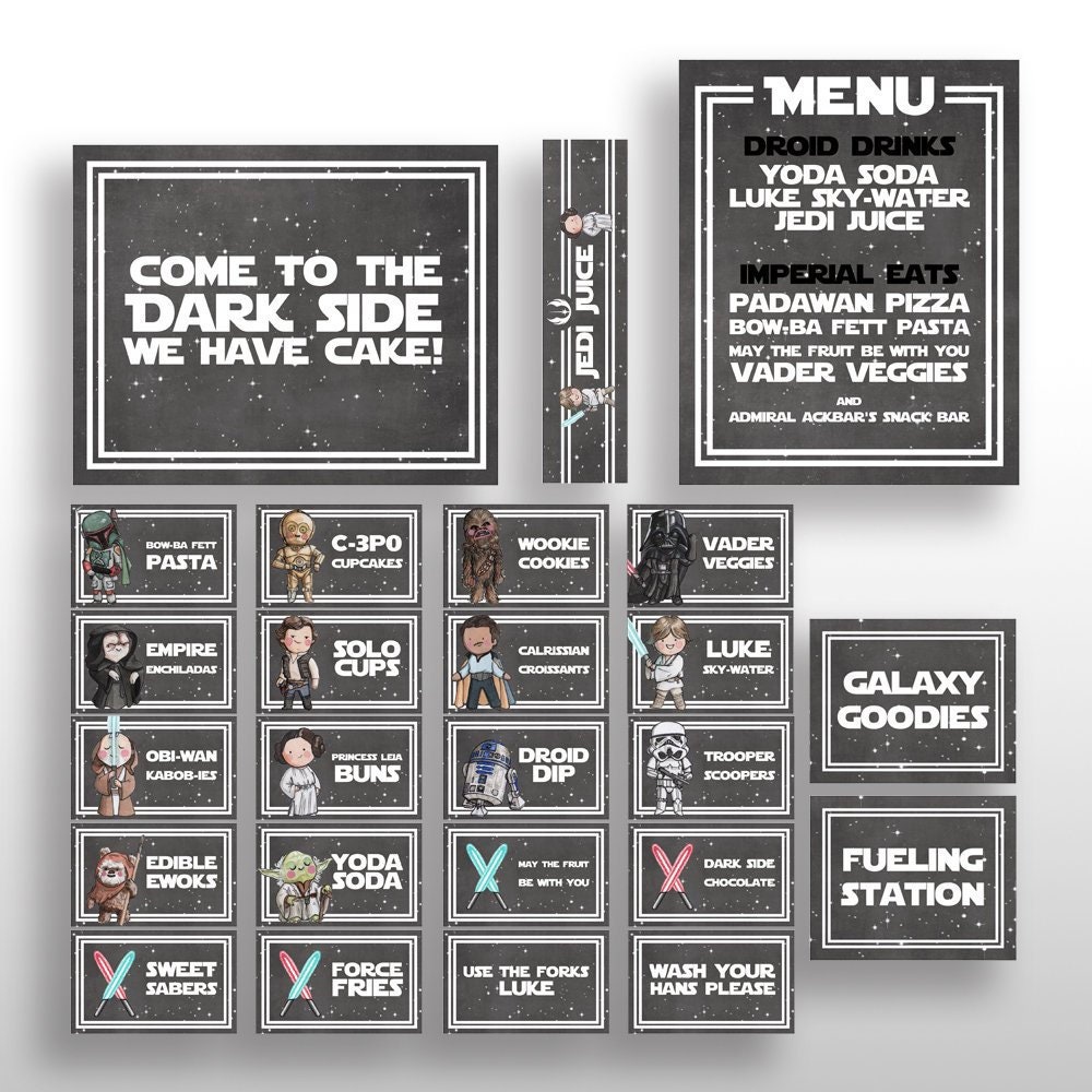 Star Wars Printable Food Template Star Wars Party Ideas