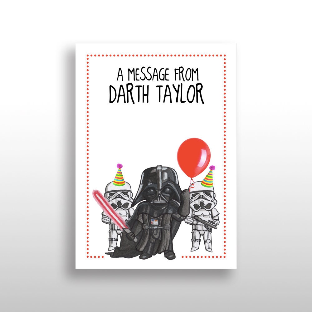 EDITABLE PRINTABLE Star Wars Darth Vader Thank You Card | Etsy