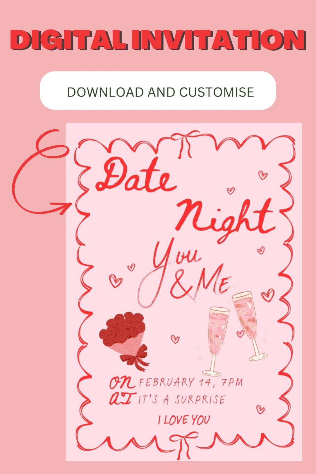 Date Night Invitation Itinerary Canva Template - Etsy