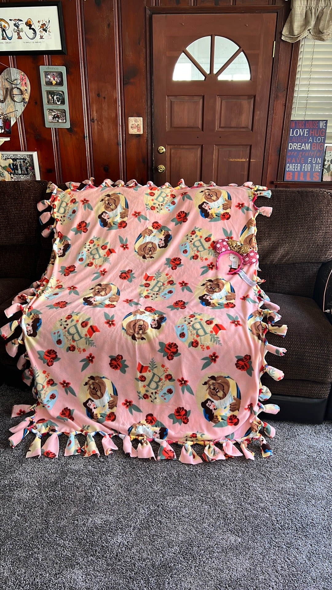 Beauty and the Beast Fleece Throw Blanket. Beauty & the Beast Hand Made ...