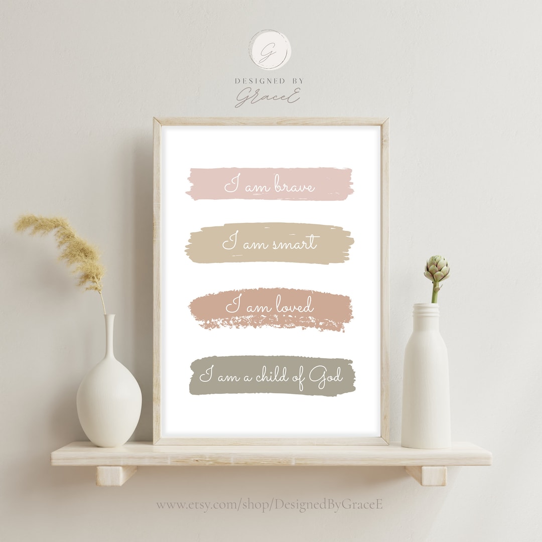 I Am a Child of God I Am Brave Kids Nursery Scripture Printable Bible ...