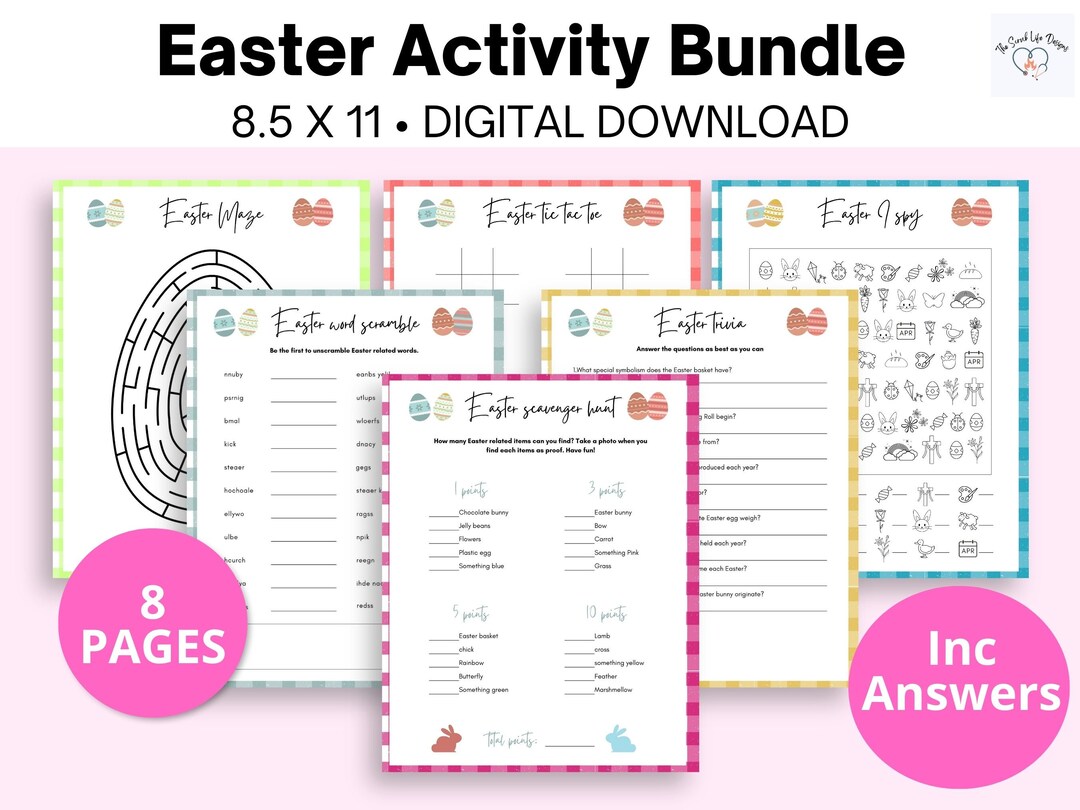Easter Game Bundle, Printable Easter Party Games, Family Game Bundle ...