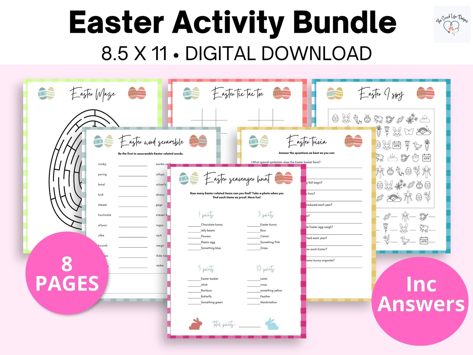 Easter Game Bundle, Printable Easter Party Games, Family Game Bundle ...