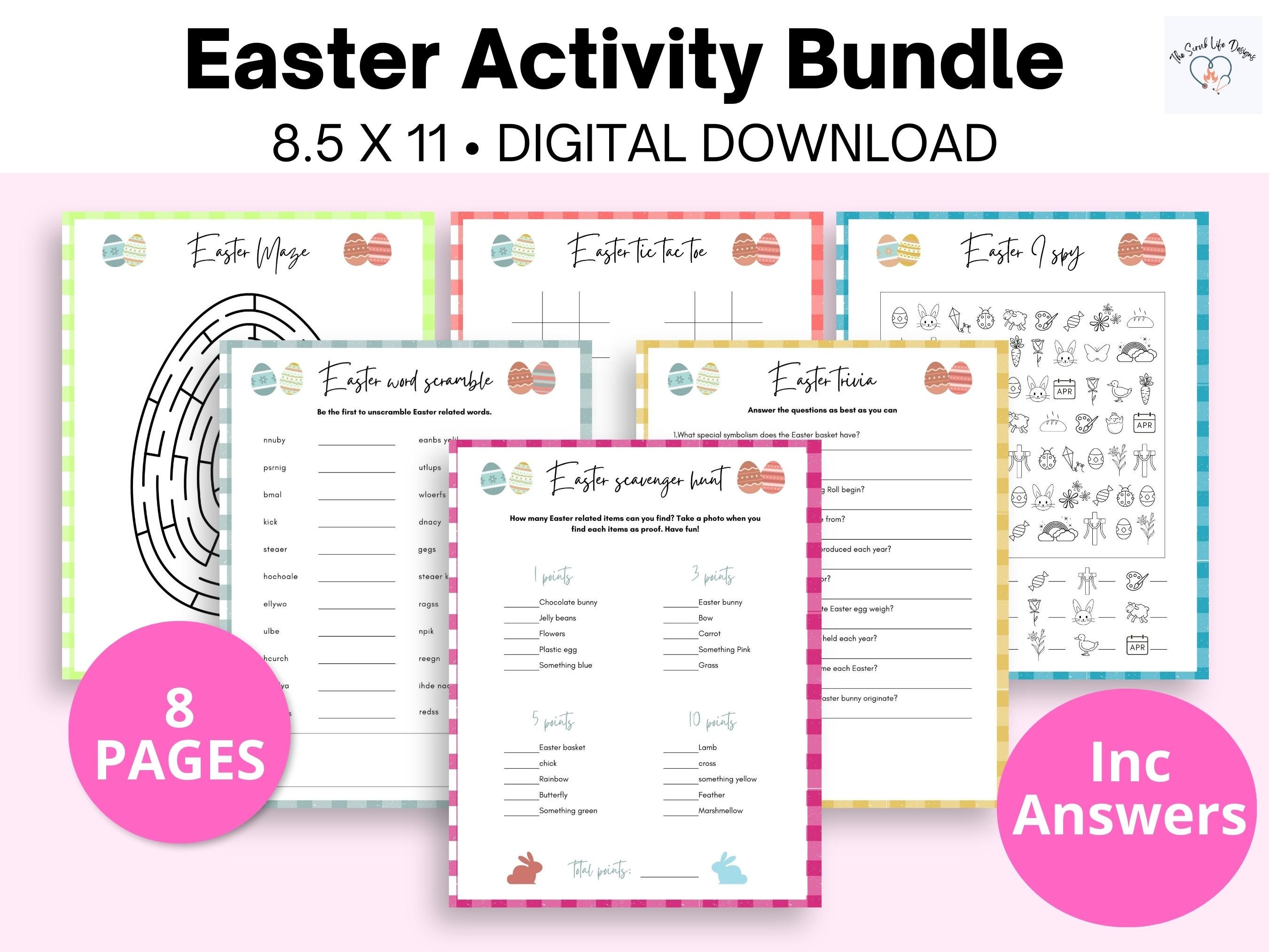 Easter Game Bundle, Printable Easter Party Games, Family Game Bundle ...