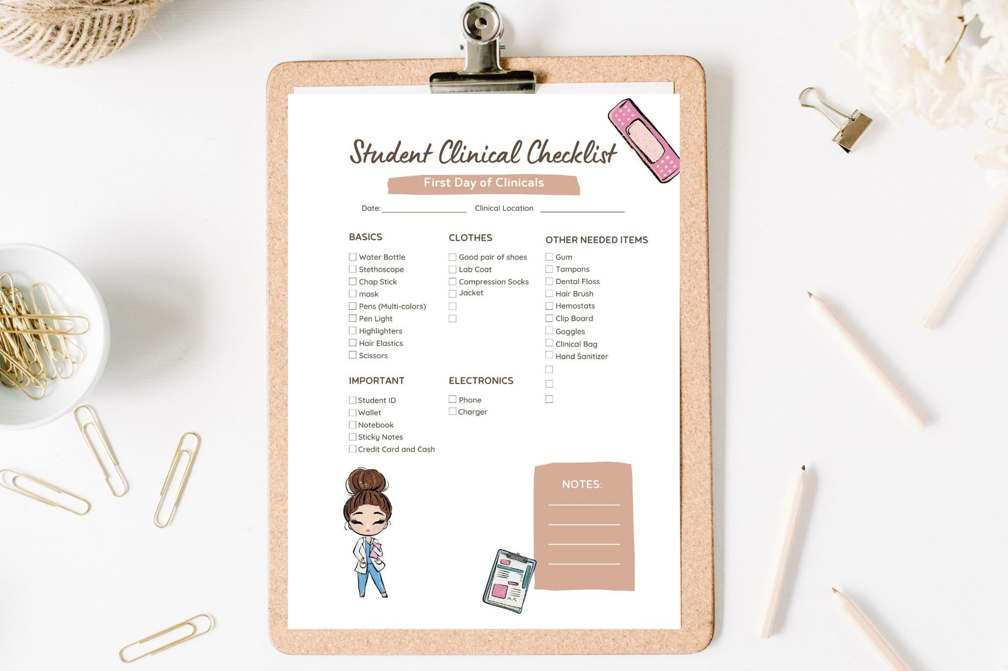 First Year Student Nurse Clinical Checklist, Student Clinical Checklist ...