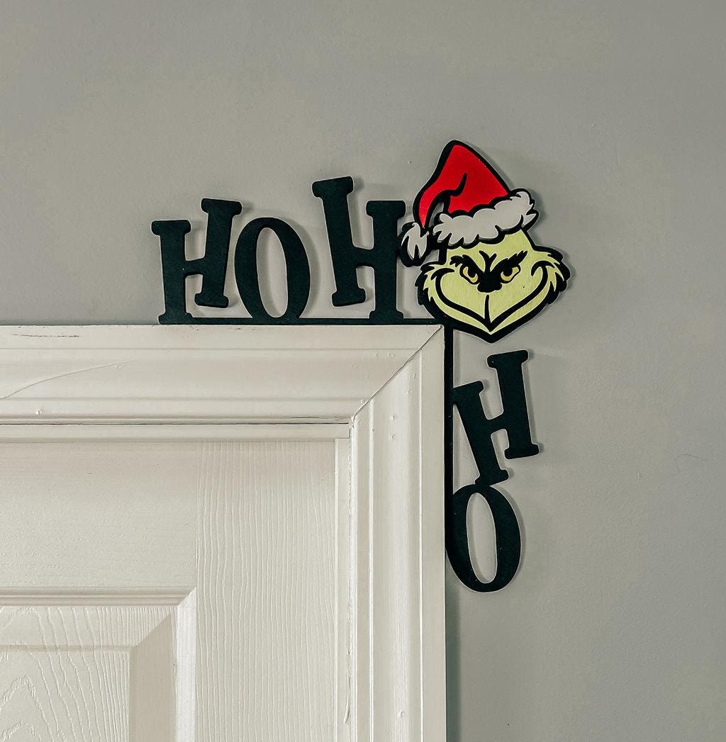 Hoho Grinch Door Decor, Door Corner, Trim Sitter, Window Sitter ...