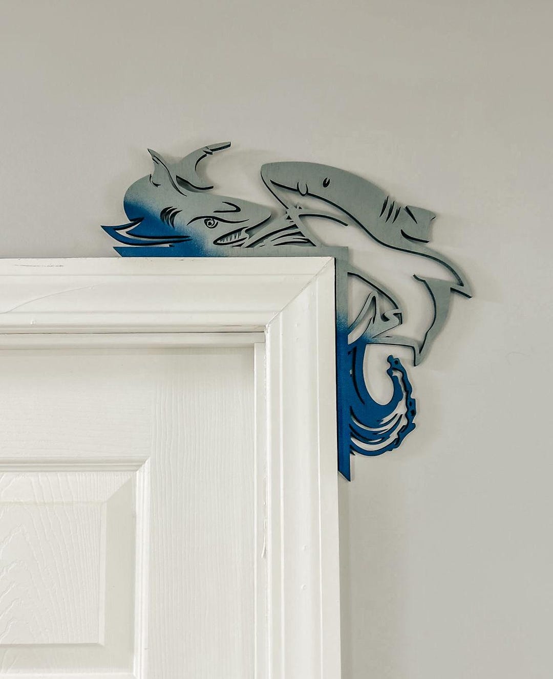 Shark Door Decor, Door Corner, Trim Sitter, Window Sitter, Beach Decor ...