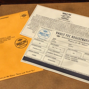 Vault-tec Customizable Registration Ticket and Letter Replicas - Etsy