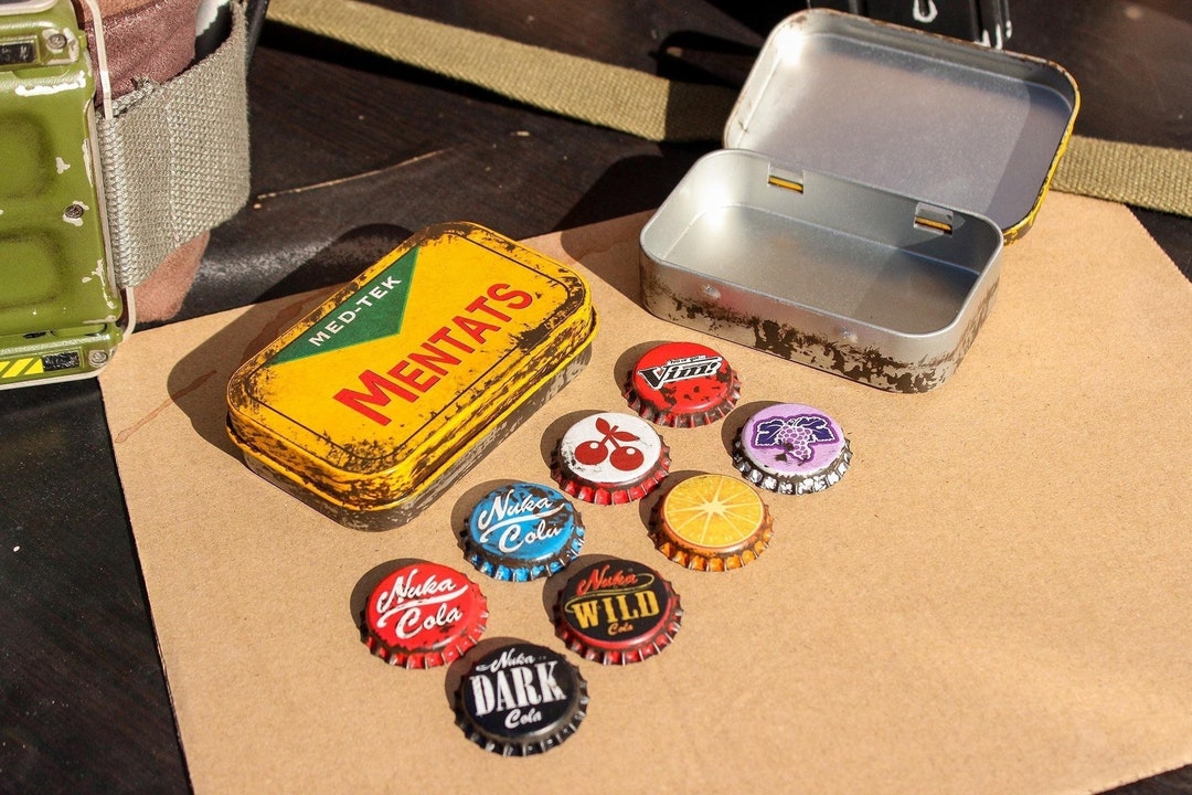Mentats / Fixer Metal Tin With Bottle Caps - Etsy