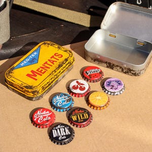 Mentats / Fixer Metal Tin With Bottle Caps - Etsy