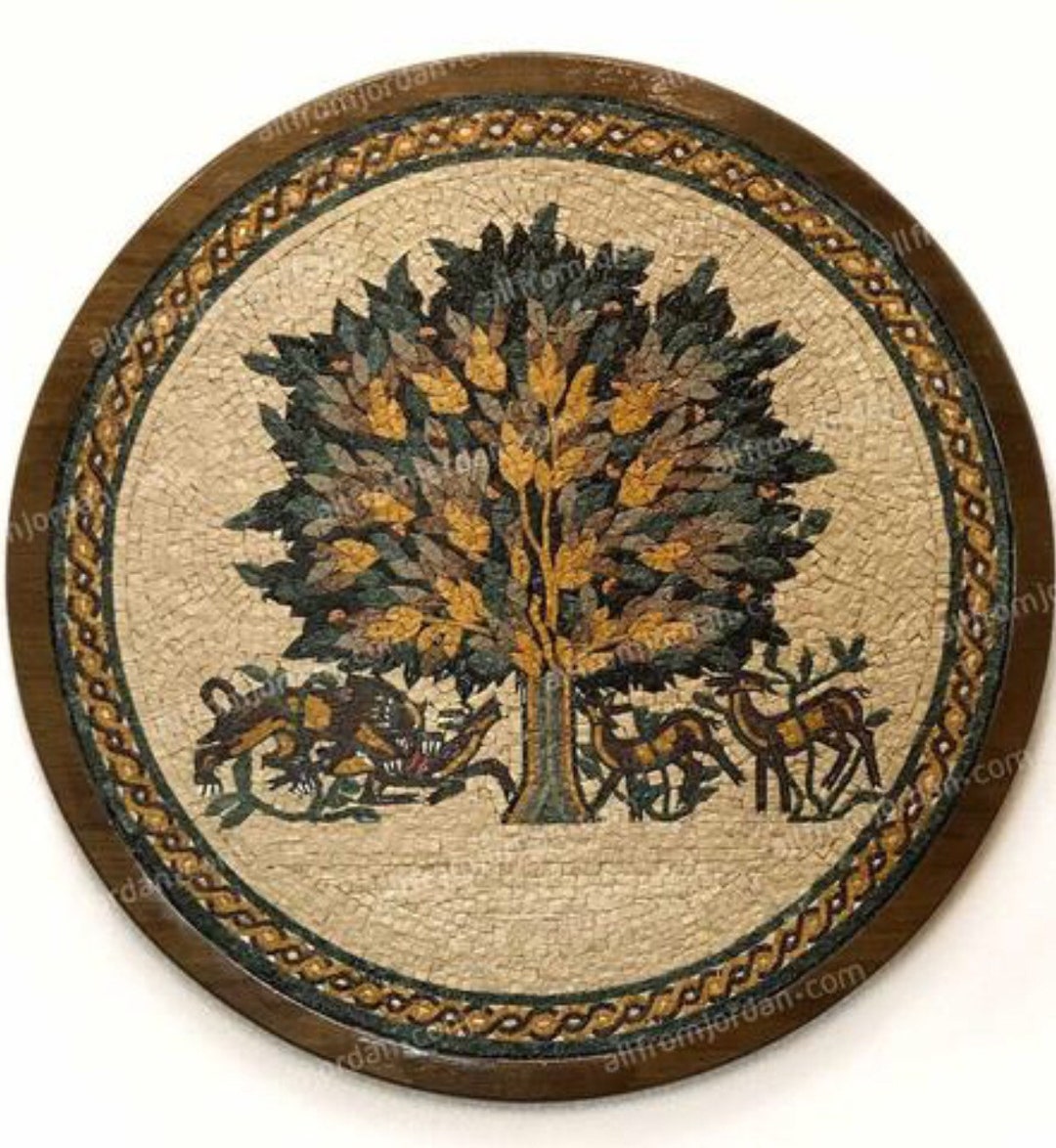 Handmade Stone Mosaic Art: Tree of Life, Holy Land Gift - Etsy