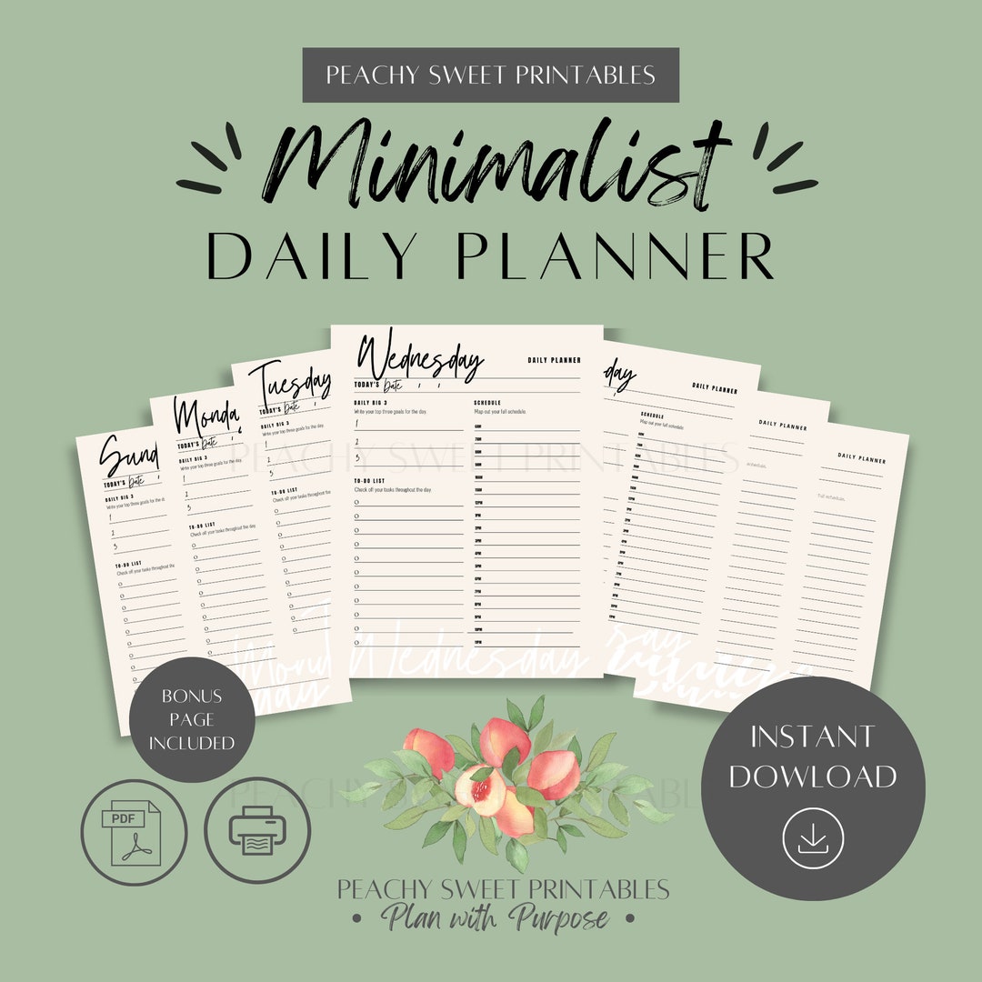 Printable Daily Planner, Personal Daily Planner, Daily to Do List ...