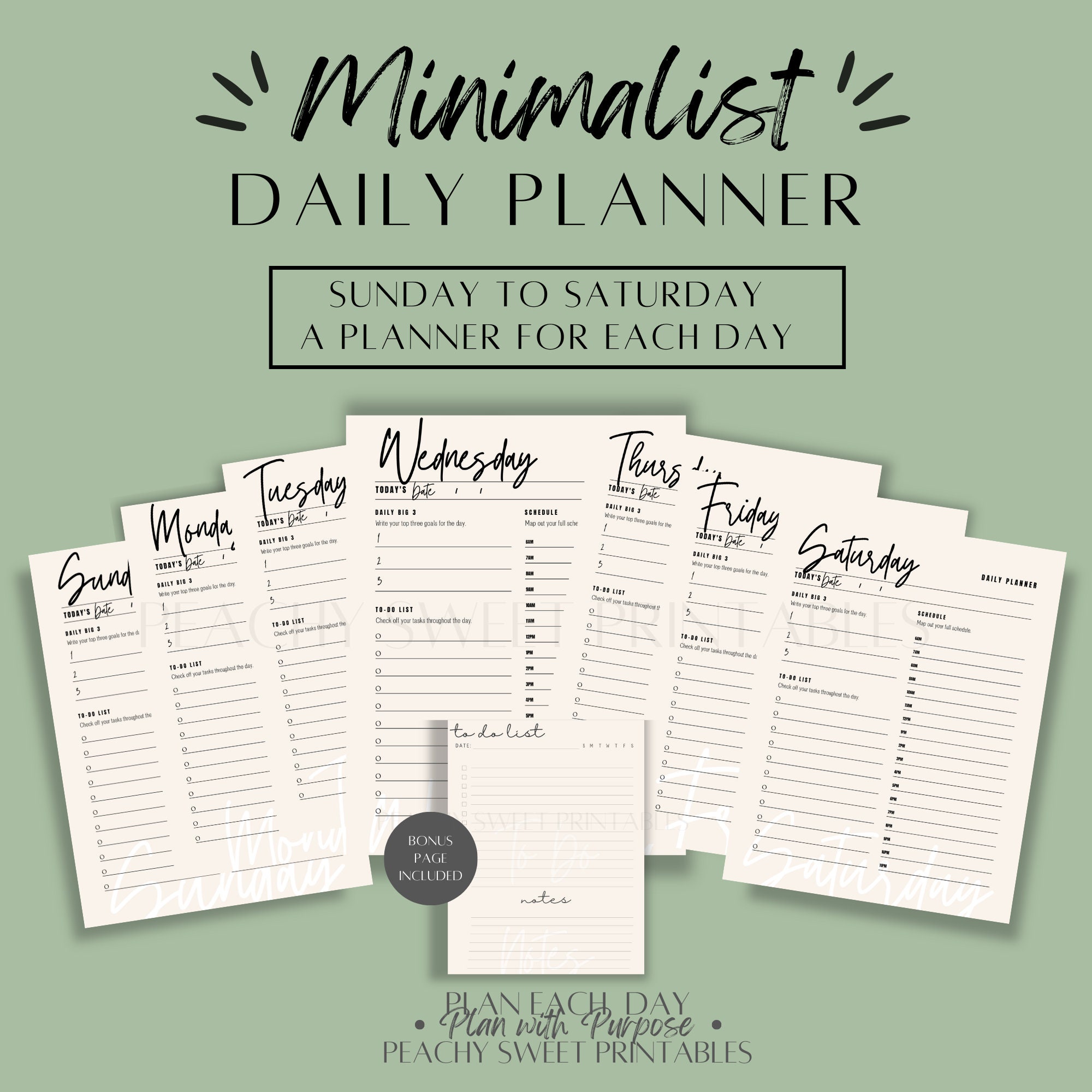 Printable Daily Planner, Personal Daily Planner, Daily to Do List ...